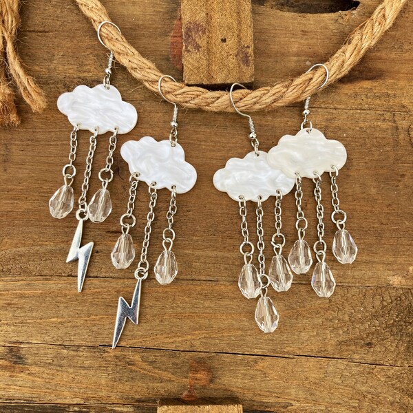 Rain Cloud Earrings - Etsy