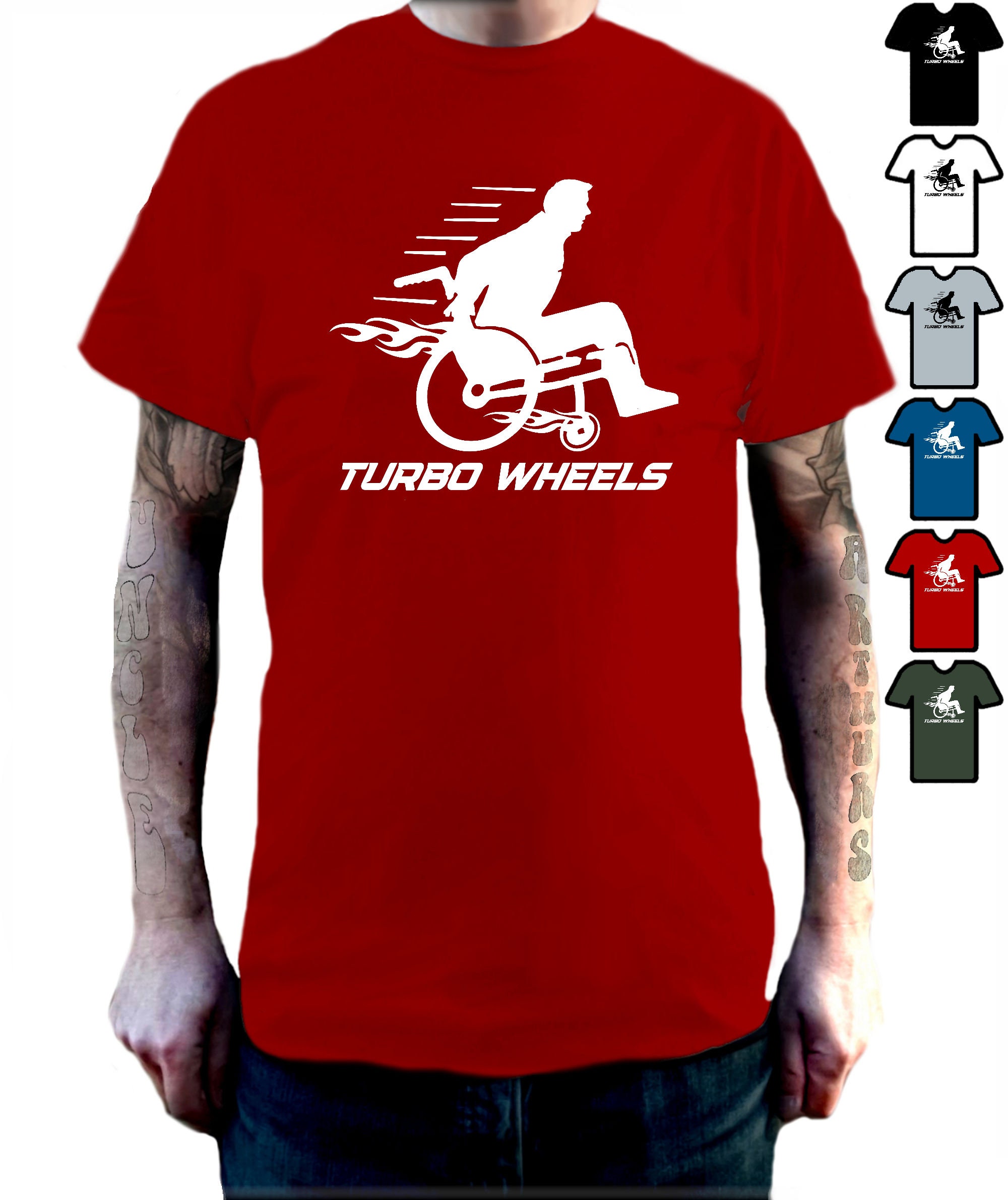 Wheelchair T Shirt Turbo Wheels Funny Tshirt Disabled Embracing Tee ...