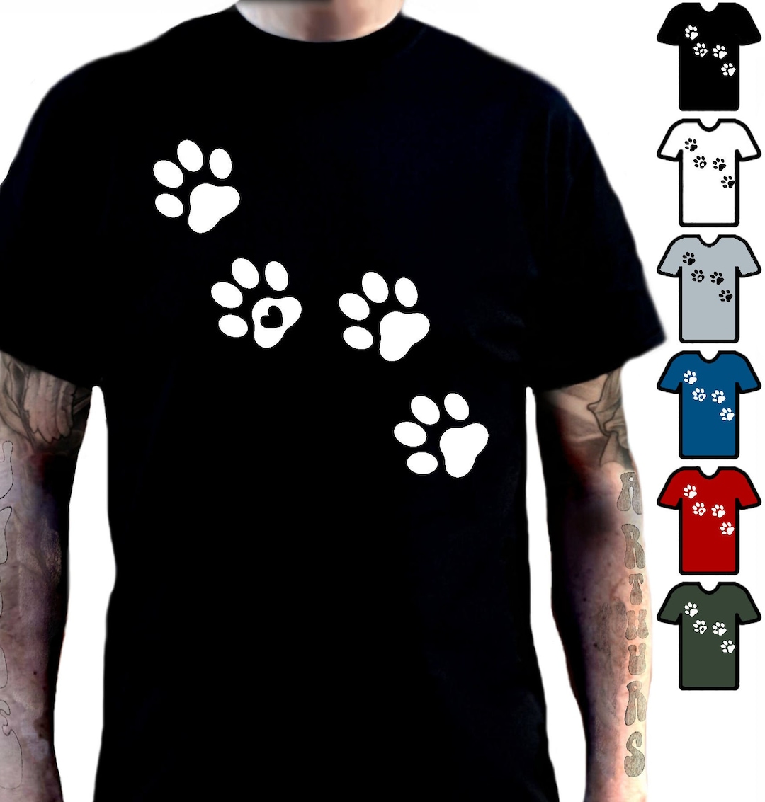 Camiseta con estampado de pata de perro, ideal para dueños de perros ...