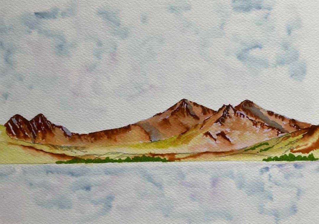 Yr Wyddfa ( Snowdon), Original Watercolour Sketch, Snowdonia Painting ...