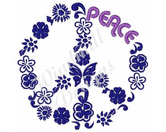 Peace Sign Machine Embroidery Design Embroidery Designs | Etsy