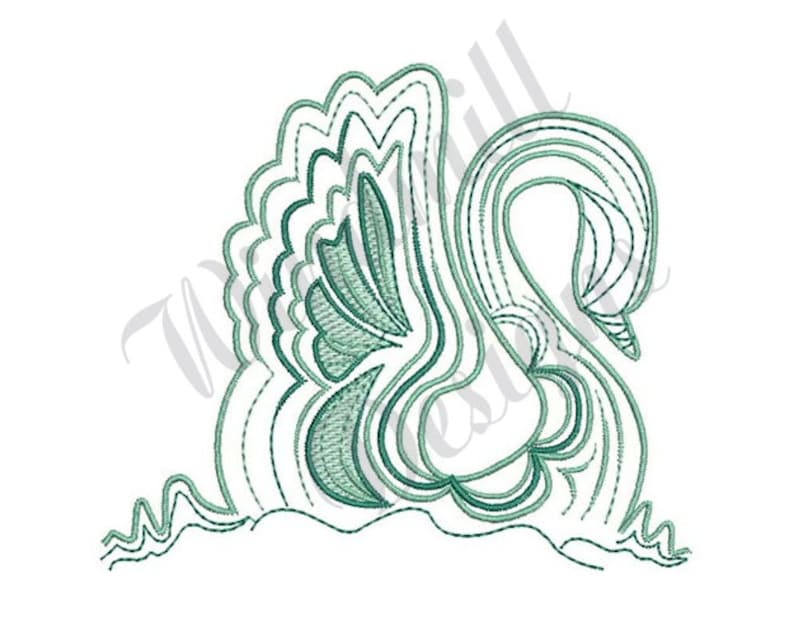 Ripple Swan Machine Embroidery Design Embroidery Designs - Etsy