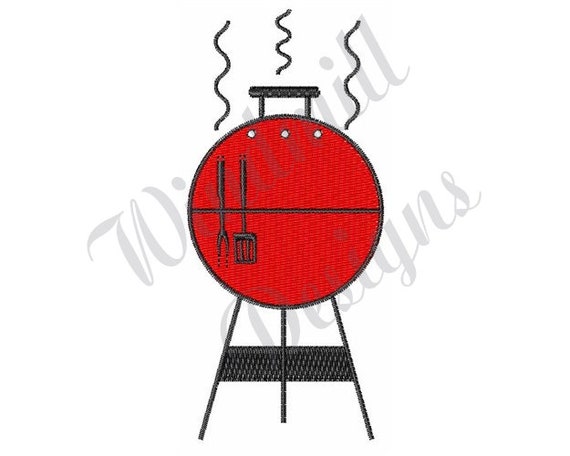 Red Bbq Grill Machine Embroidery Design Embroidery Designs | Etsy