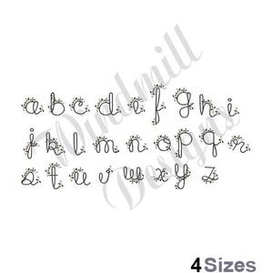 Rose Vine Swirl Font Machine Embroidery Font Instant Download ...