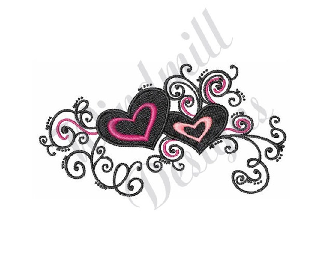 Swirled Hearts - Machine Embroidery Design, Embroidery Designs, Machine ...
