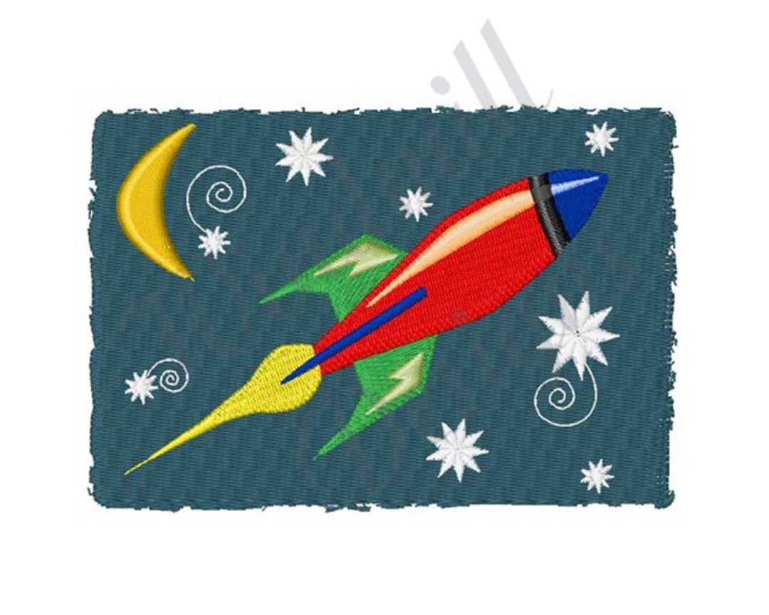 Rocket Ship - Machine Embroidery Design, Embroidery Designs, Embroidery ...