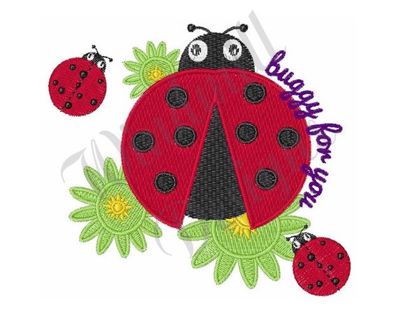 Lady Bug Buggy for You Ladybug Katydid Machine Embroidery | Etsy