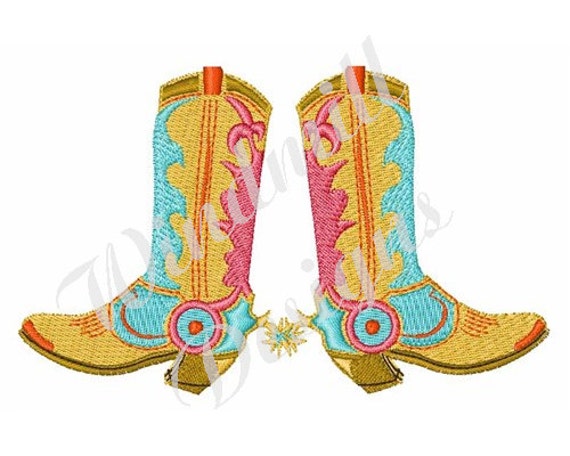 Cowboy Boots Machine Embroidery Design Embroidery Designs | Etsy
