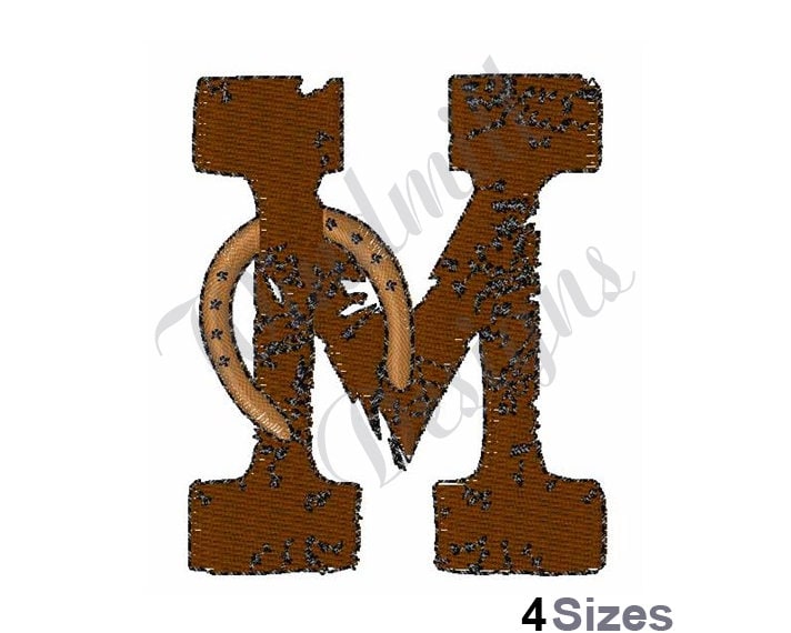 Cowboy Western Letter M Machine Embroidery Design - Etsy