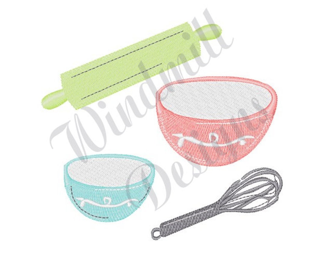 Mixing Bowls - Machine Embroidery Design, Embroidery Designs, Machine ...