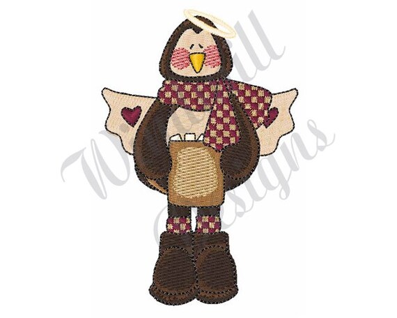 Penguin Angel Machine Embroidery Design Embroidery Designs | Etsy