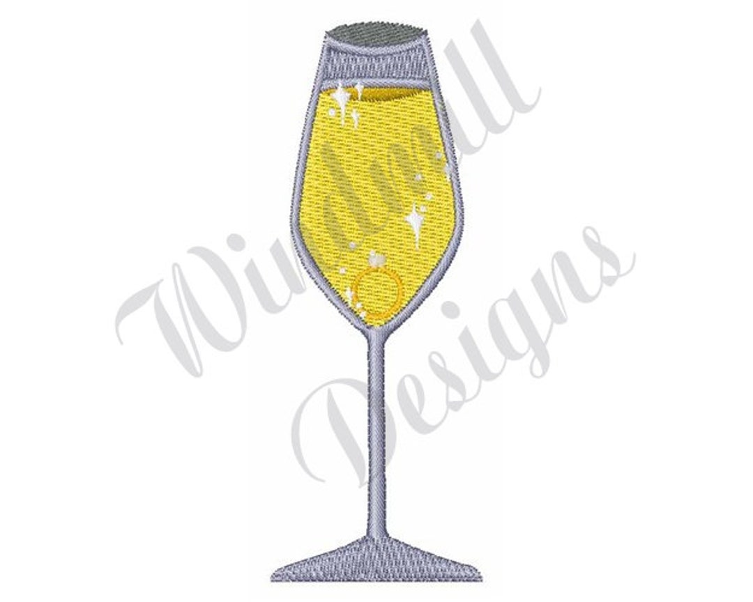 Champagne Flute - Machine Embroidery Design, Embroidery Designs ...