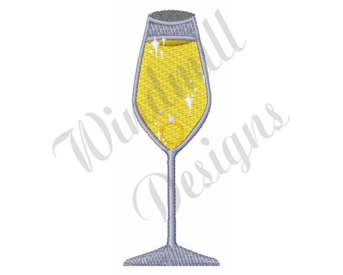 Champagne Flute - Machine Embroidery Design, Embroidery Designs ...