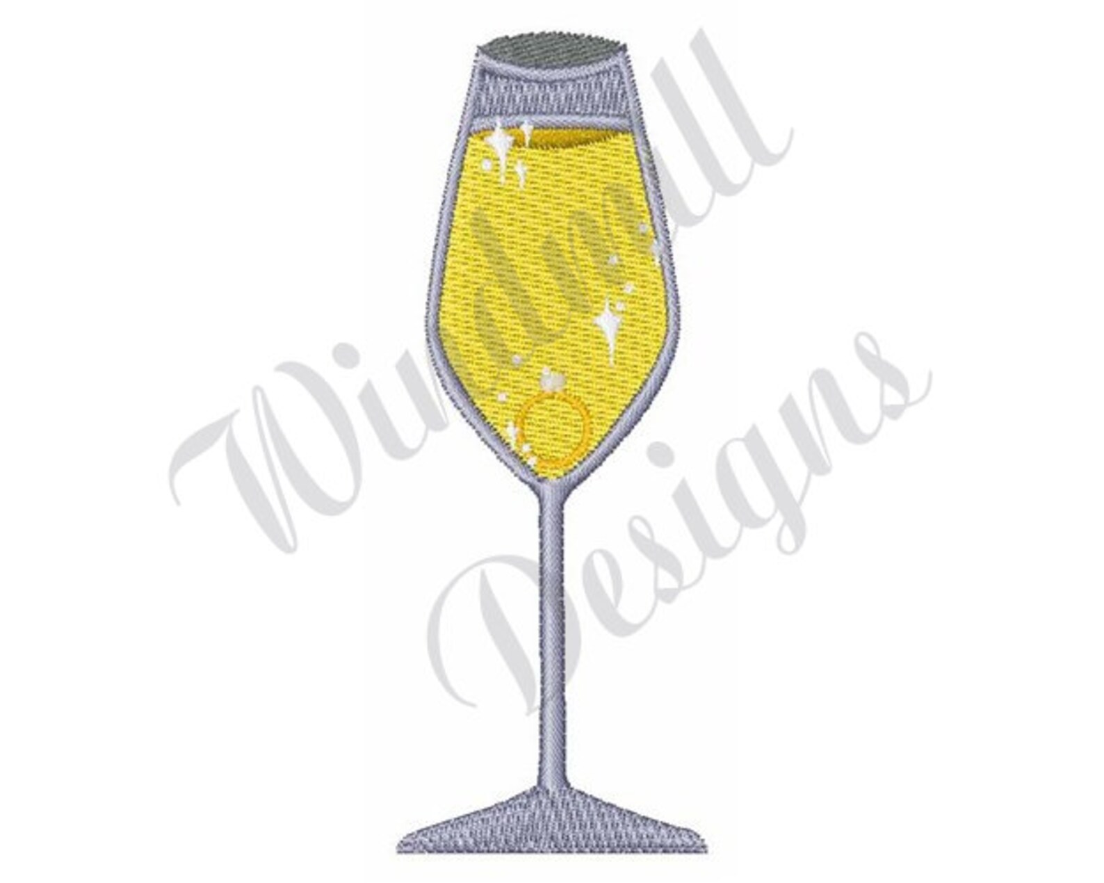 Champagne Flute - Machine Embroidery Design, Embroidery Designs ...