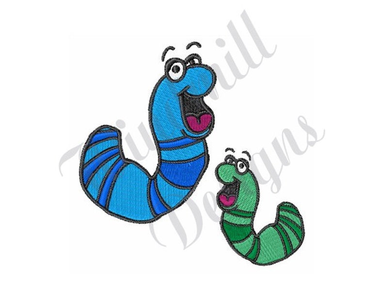Squiggly Worms Machine Embroidery Design Embroidery - Etsy