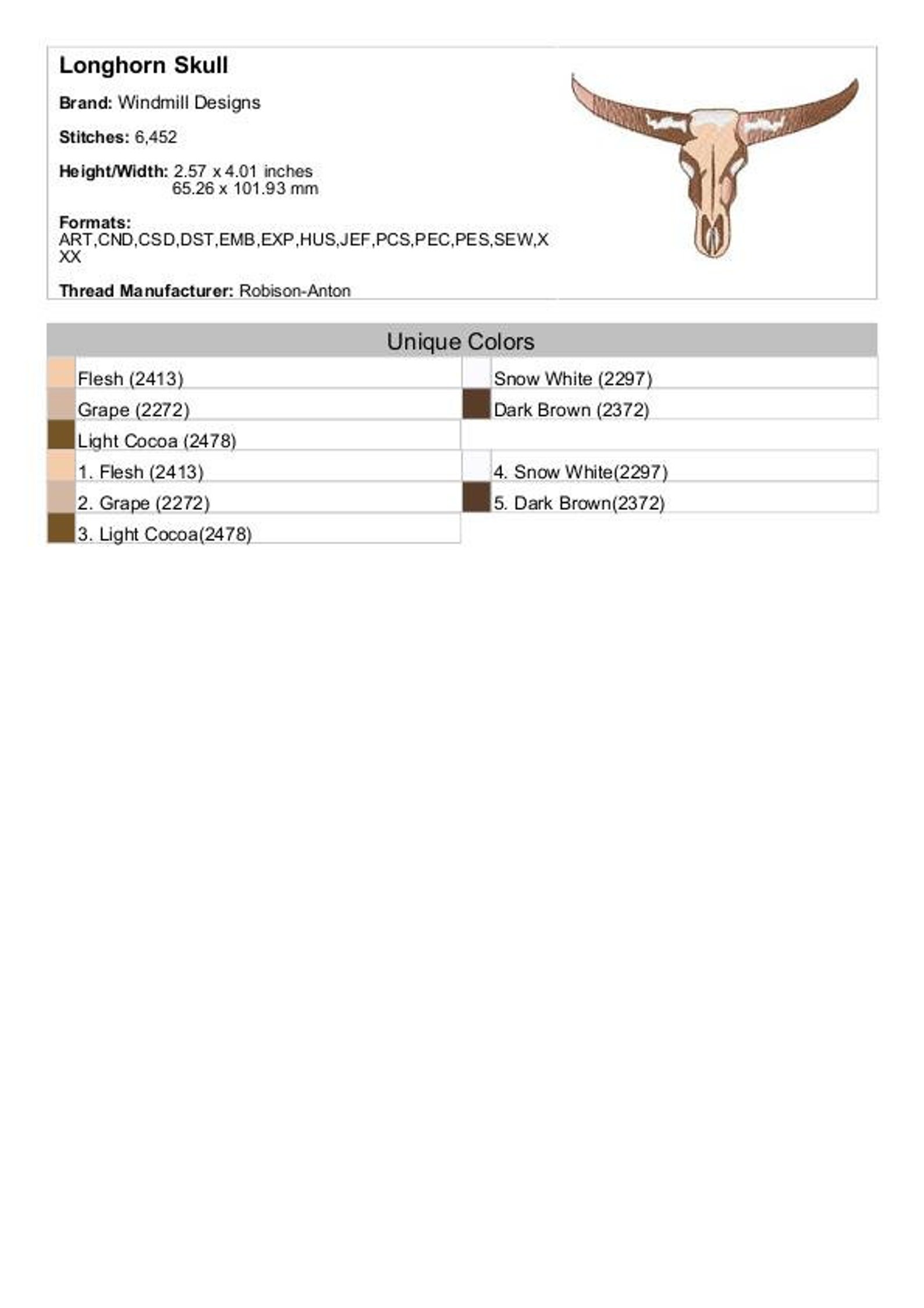 Longhorn Skull - Machine Embroidery Design, Embroidery Designs, Machine ...