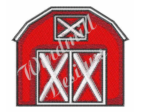 Red Barn Machine Embroidery Design Embroidery Designs | Etsy