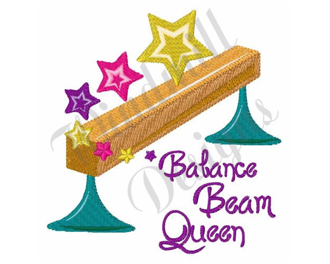Balance Beam Queen Gymnast - Machine Embroidery Design, Embroidery ...
