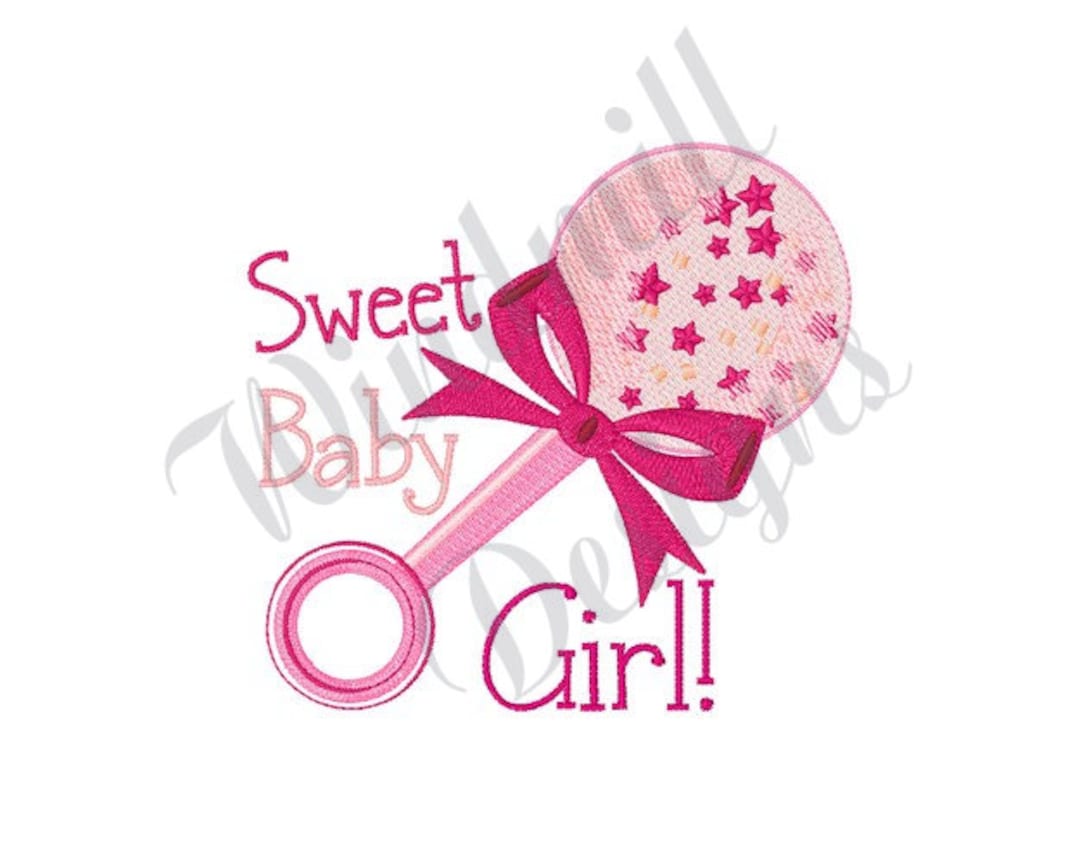 Baby Girl Rattle -machine Embroidery Design, Embroidery Designs ...