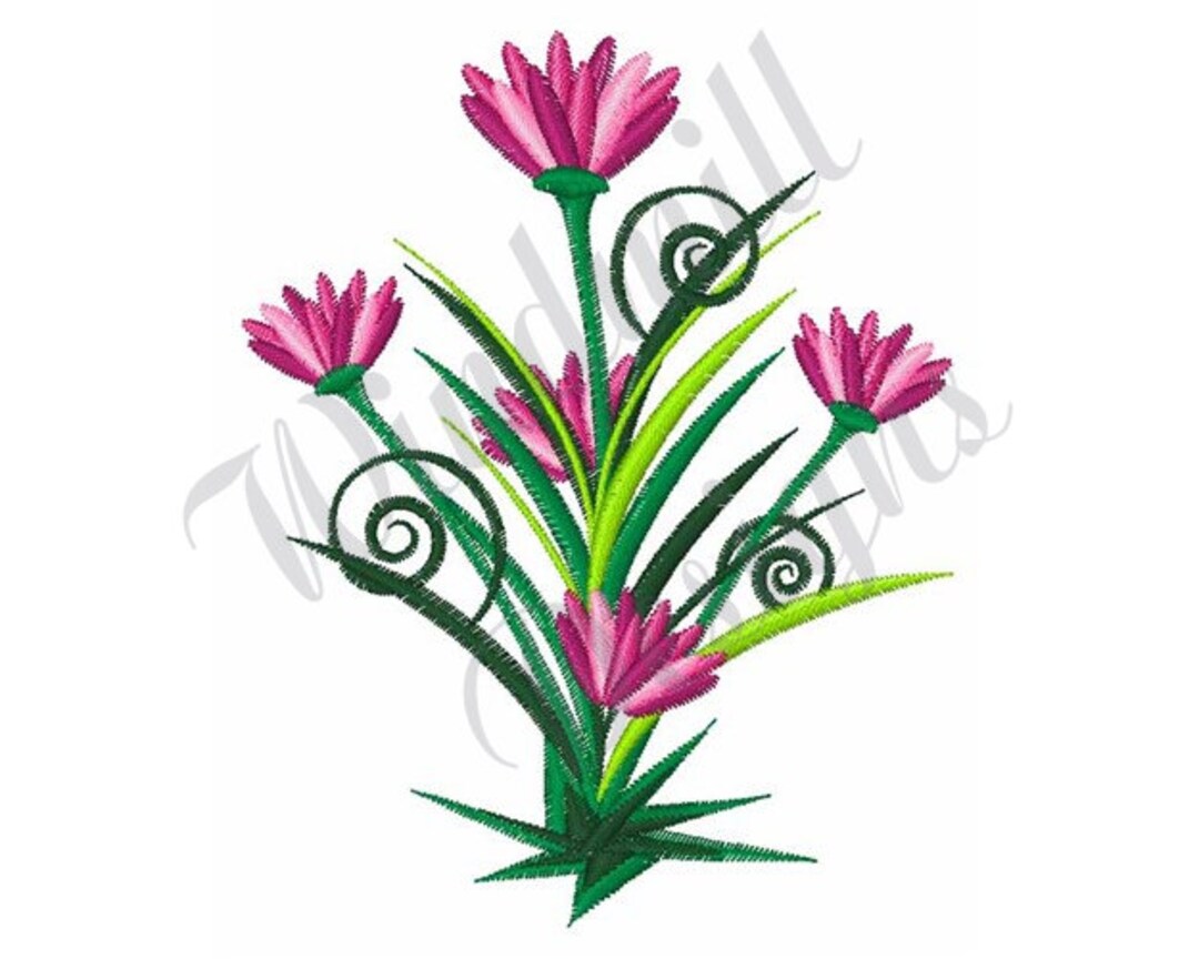 Floral Flower Plant Machine Embroidery Design, Embroidery Designs ...