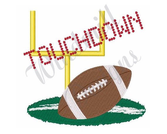 Football Touchdown Machine Embroidery Design Embroidery | Etsy