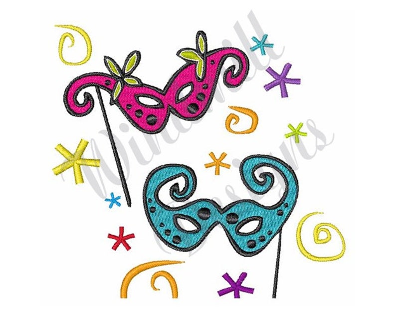 Masquerade Masks Machine Embroidery Design Embroidery - Etsy