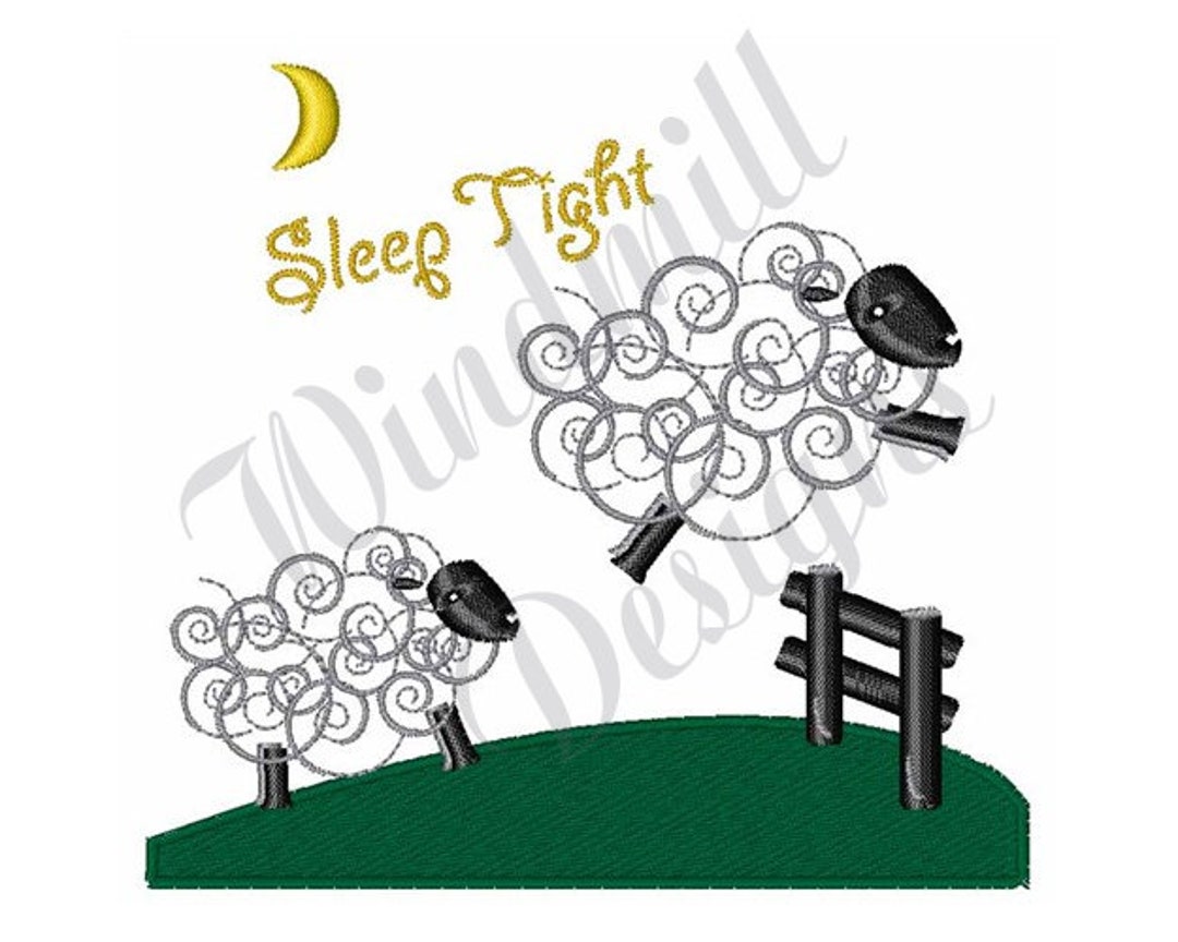 Sleep Tight Sheep - Machine Embroidery Design, Embroidery Designs ...