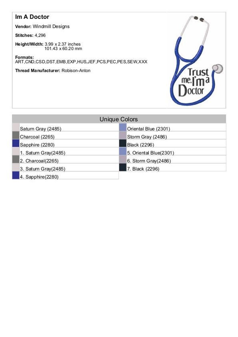 Doctor Machine Embroidery Design Embroidery Designs - Etsy