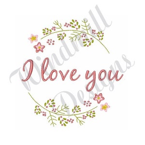 I Love You - Machine Embroidery Design, Embroidery Designs, Machine ...