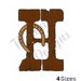 Cowboy Western Letter H - Machine Embroidery Design, Embroidery Designs ...