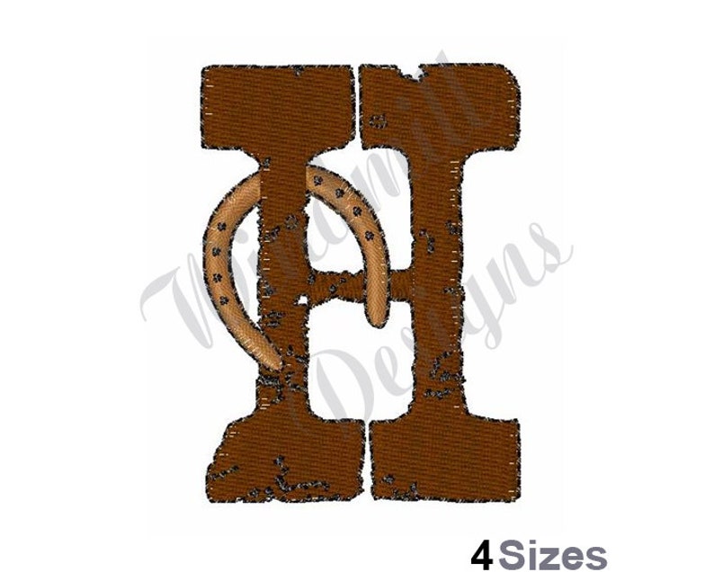 Cowboy Western Letter H - Machine Embroidery Design, Embroidery Designs ...