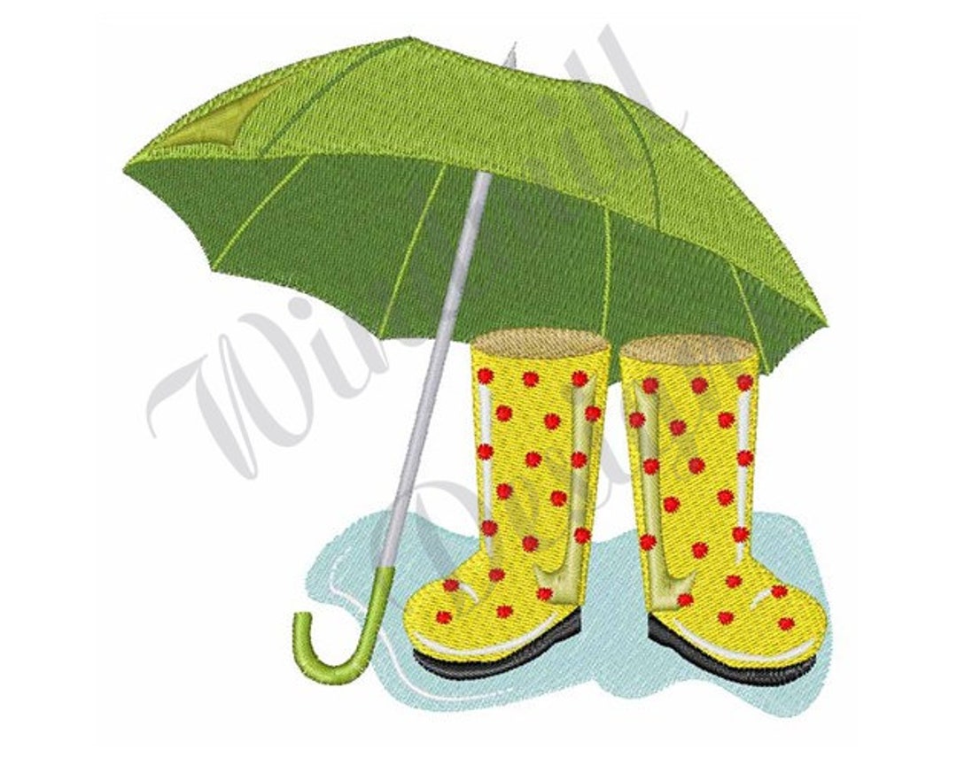Umbrella & Rain Boots - Machine Embroidery Design, Embroidery Designs ...
