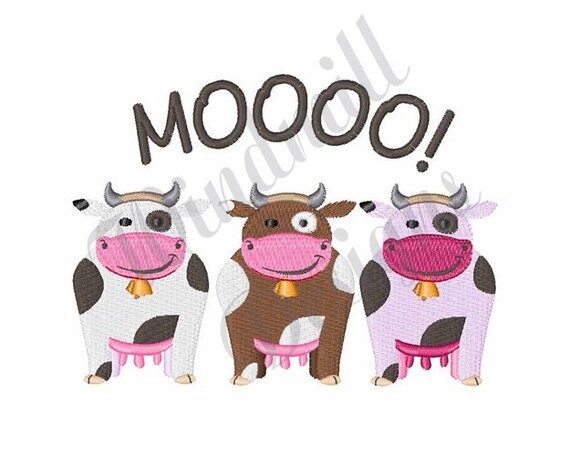 Moo Cow Machine Embroidery Design Embroidery Designs | Etsy