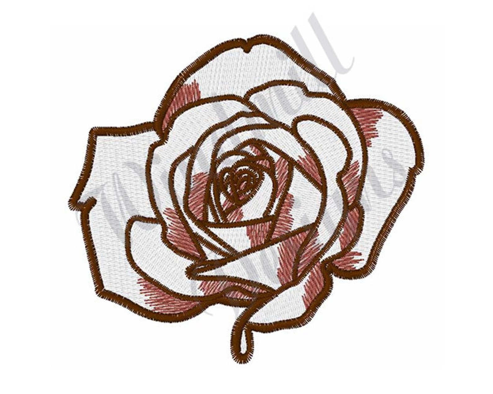 Decorative Rose Outline Machine Embroidery Design - Etsy