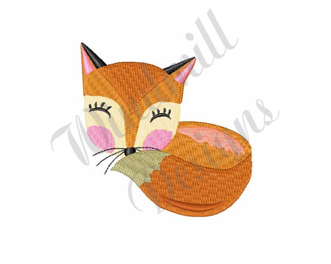 Cute Shy Fox - Machine Embroidery Design, Embroidery Designs, Machine ...
