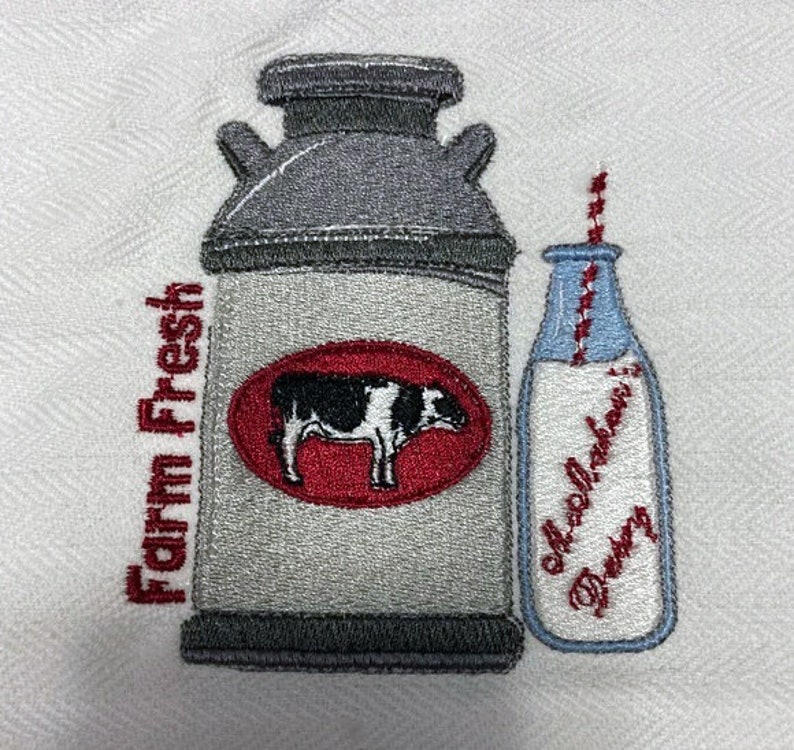 Farm Fresh Milk Pail Machine Embroidery Design Embroidery - Etsy