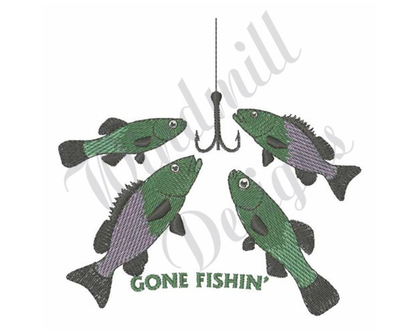 Gone Fishing Machine Embroidery Design Embroidery Designs - Etsy