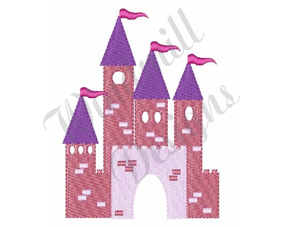 Princess Castle Machine Embroidery Design Embroidery | Etsy
