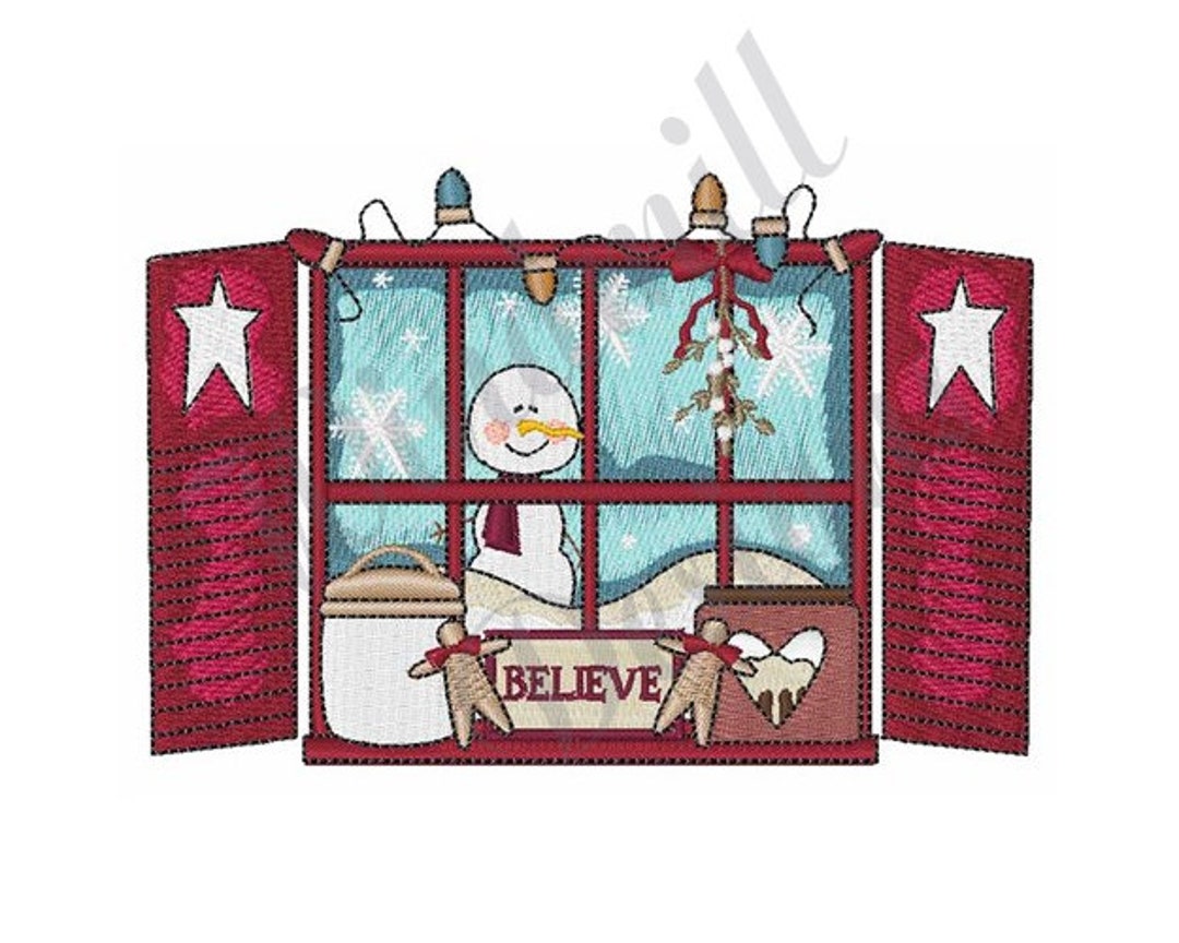 Christmas Window - Machine Embroidery Design, Embroidery Designs ...