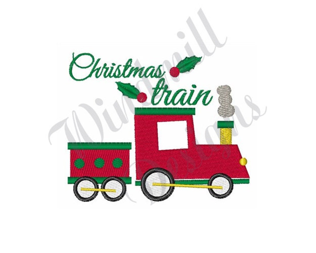 Christmas Train - Machine Embroidery Design, Embroidery Designs ...