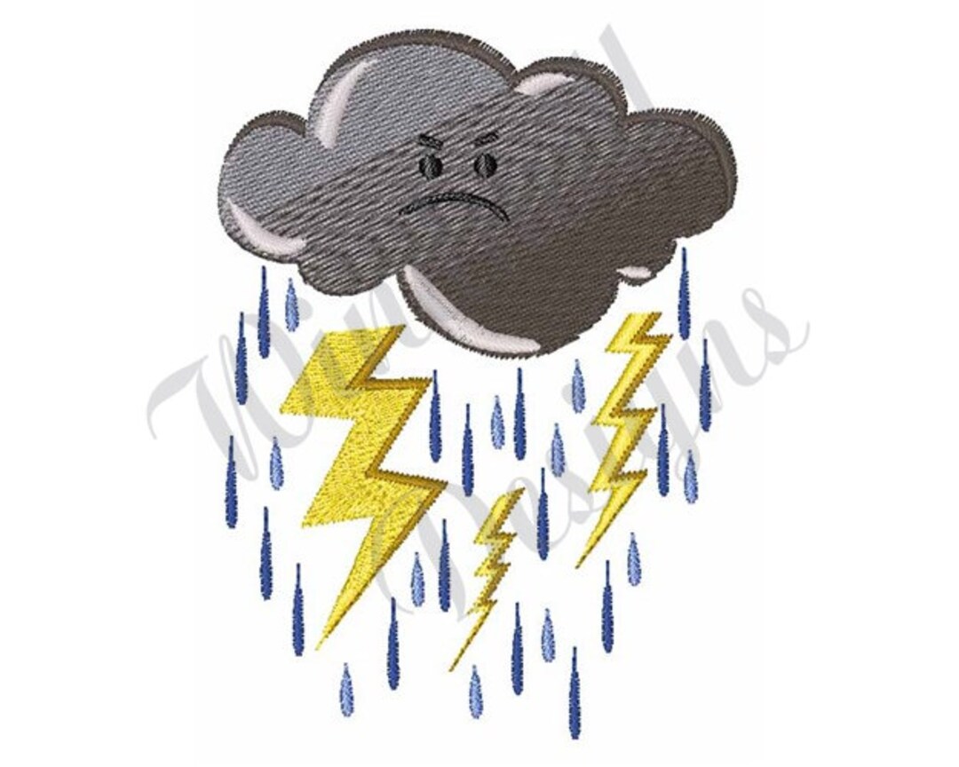 Storm Cloud -machine Embroidery Design, Embroidery Designs, Machine ...
