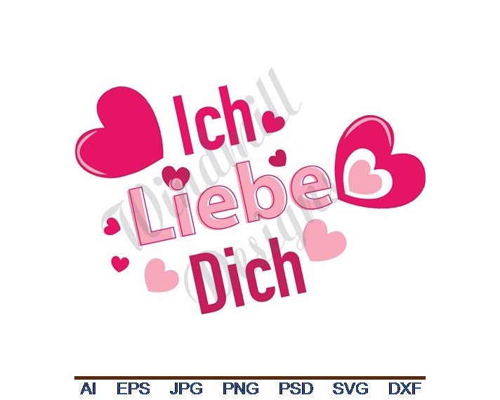 Ich Liebe Dich German I Love You Svg Dxf Eps Png Jpg | Etsy