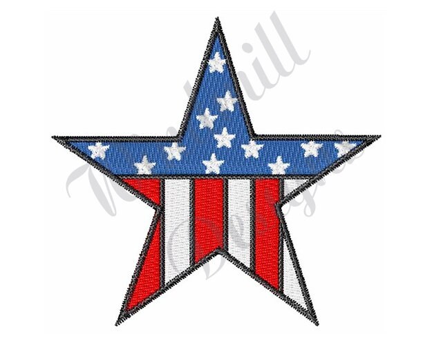 Patriotic Flag Star Machine Embroidery Design Embroidery - Etsy