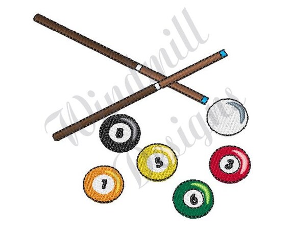 Billiards Pool Machine Embroidery Design Embroidery | Etsy