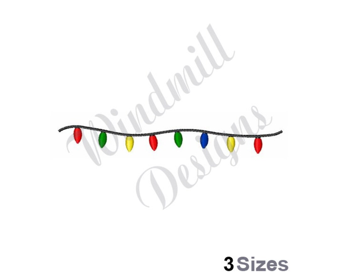 Christmas Lights Border - Machine Embroidery Design, Embroidery Designs ...