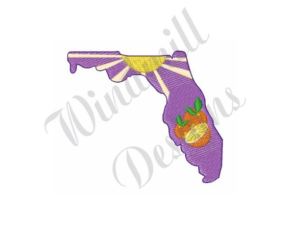Sunshine Florida State Machine Embroidery Design Embroidery | Etsy