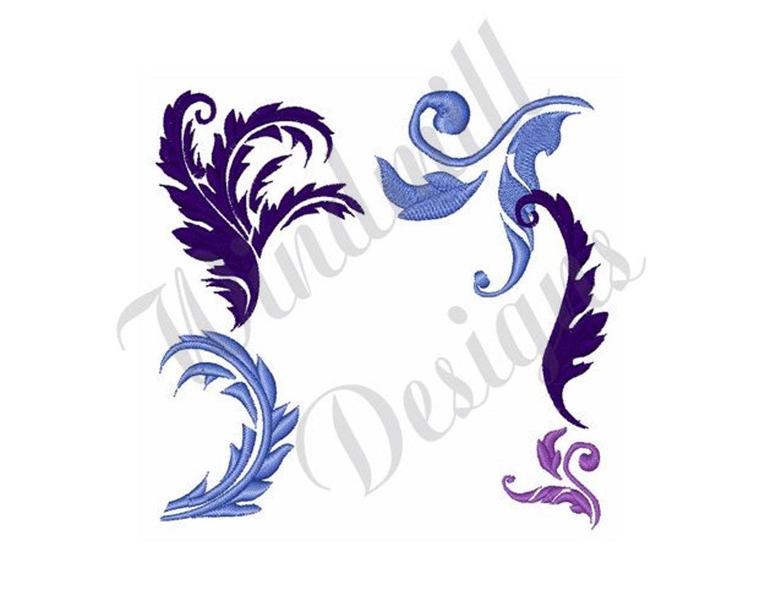 Feather Flourishes Machine Embroidery Design, Embroidery Designs ...