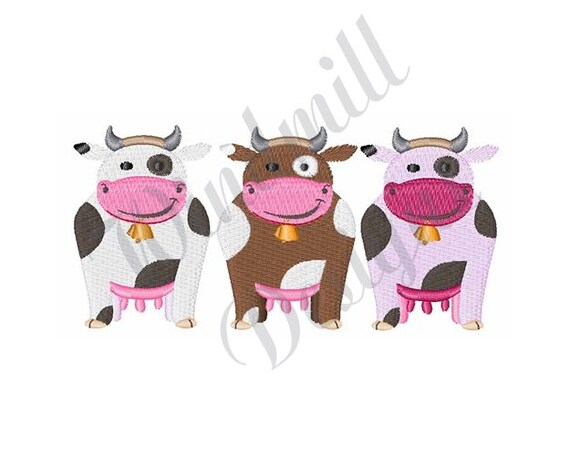 Three Cows Machine Embroidery Design Embroidery Designs | Etsy