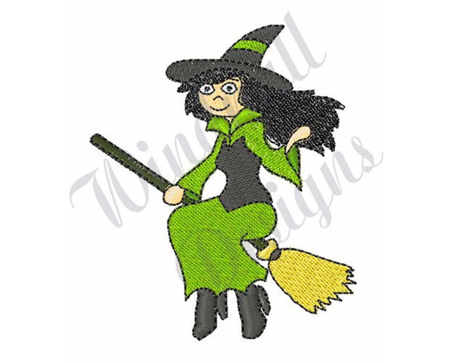 Flying Witch Machine Embroidery Design Embroidery Designs - Etsy