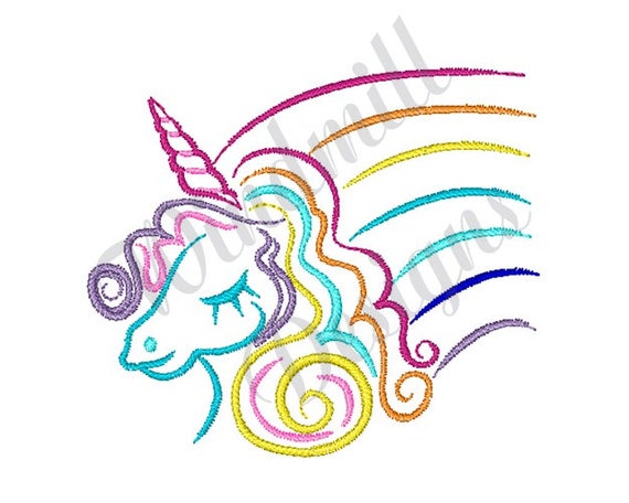 Unicorn Head Machine Embroidery Design Embroidery Designs | Etsy